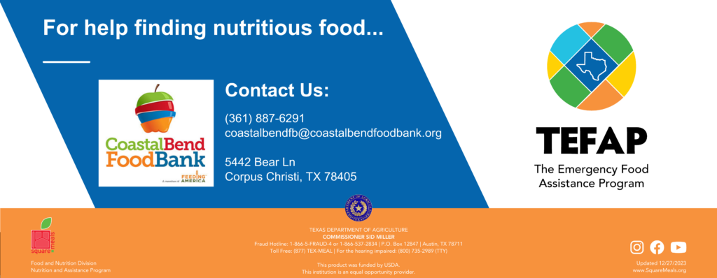 Emergency Food Assistance Program (TEFAP) - Coastal Bend Food Bank